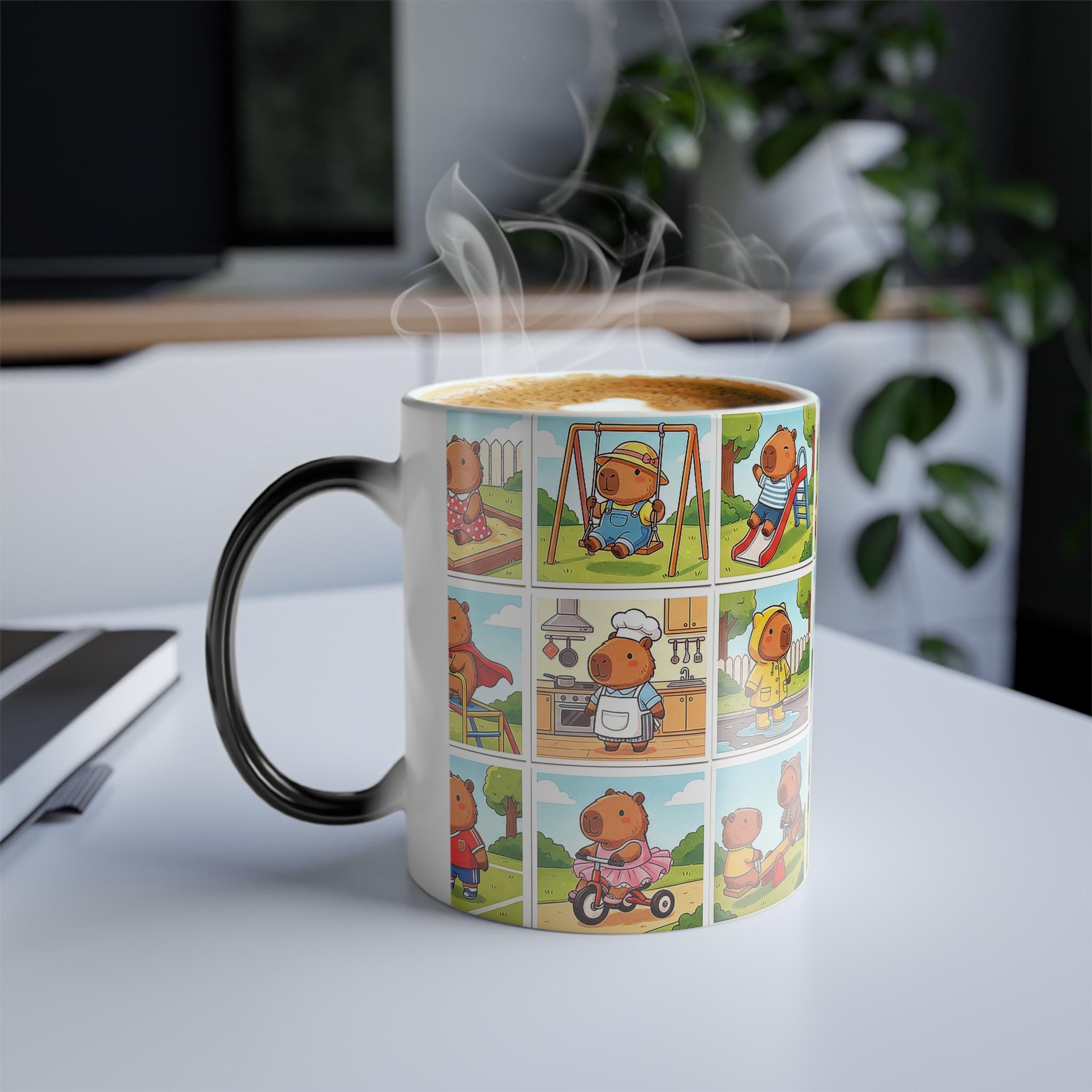 Capybara Cute Kawaii Art Mug 11oz | Color Morphing Ceramic - Etsy