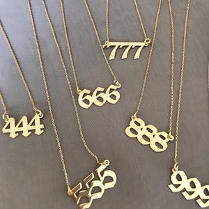 Unique Angel Number Necklace, 777, 444, 333, 222 Spiritual Angel Number ...