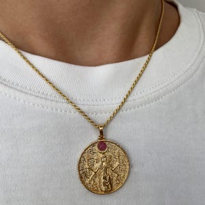 Witchy HECATE Medallion Necklace With Tourmaline Gemstone, 925k Silver ...