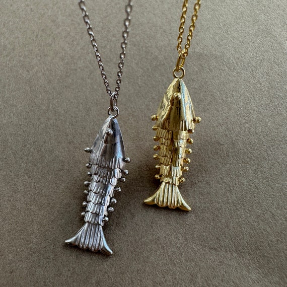 925 Sterling Silver Movable Fish Necklace Silver Fish Pendant Sea Lover Necklace Fish Lover Gift 3D Fish Necklace Valentine s Day Gifts Etsy