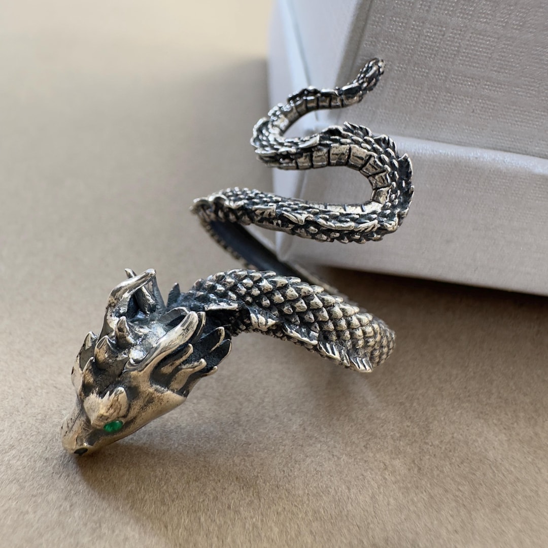 Dragon Ring, 925 Sterling Silver Dragon Ring, Adjustable Dragon Ring ...