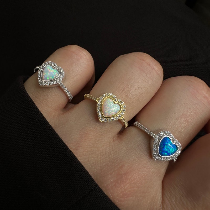 Opal Heart Ring - Etsy