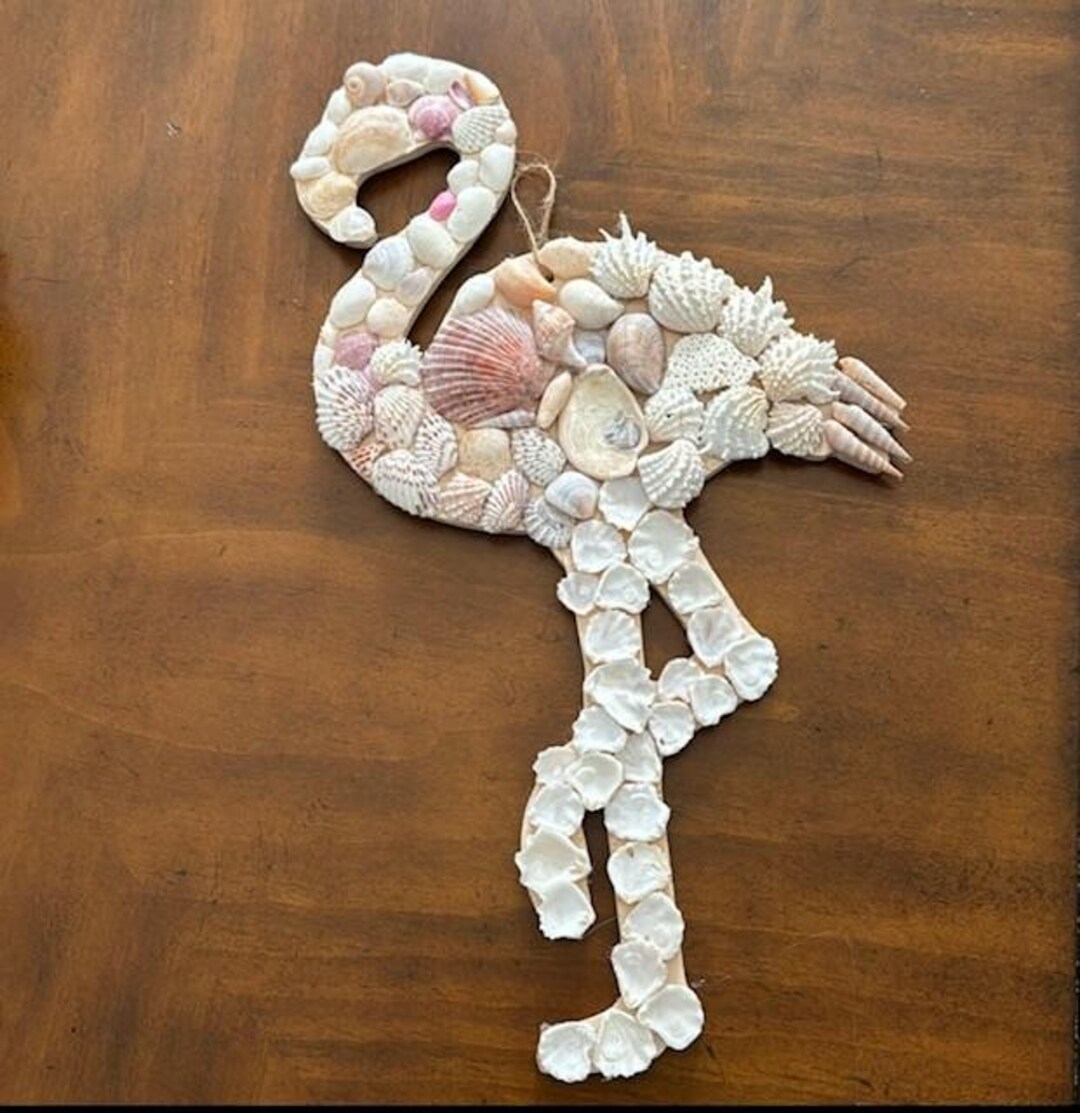 Coastal Seashell Flamingo Wall Hanging - Etsy