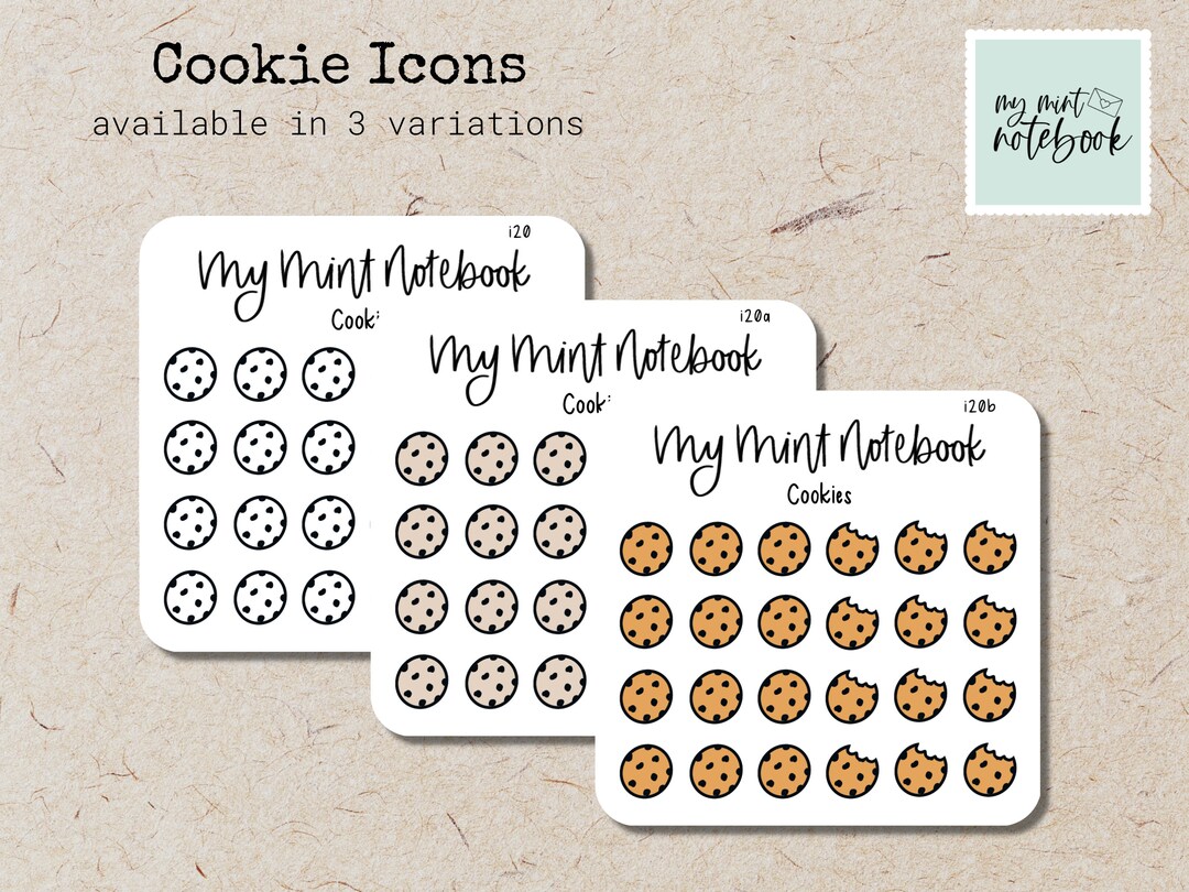 Cookie Icons - Minimalist Hand Drawn Stickers for Planner, Journal ...