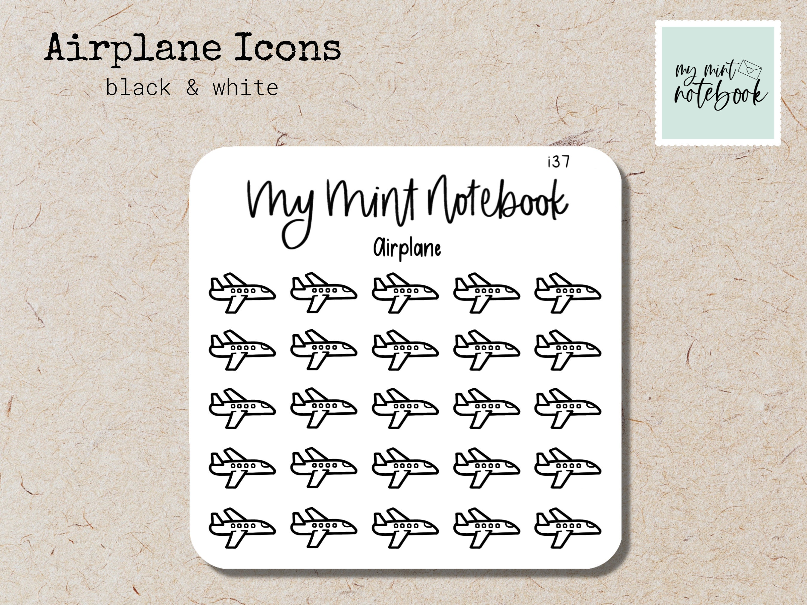 Airplane Icons - Minimalist Hand Drawn Stickers for Planner, Journal ...
