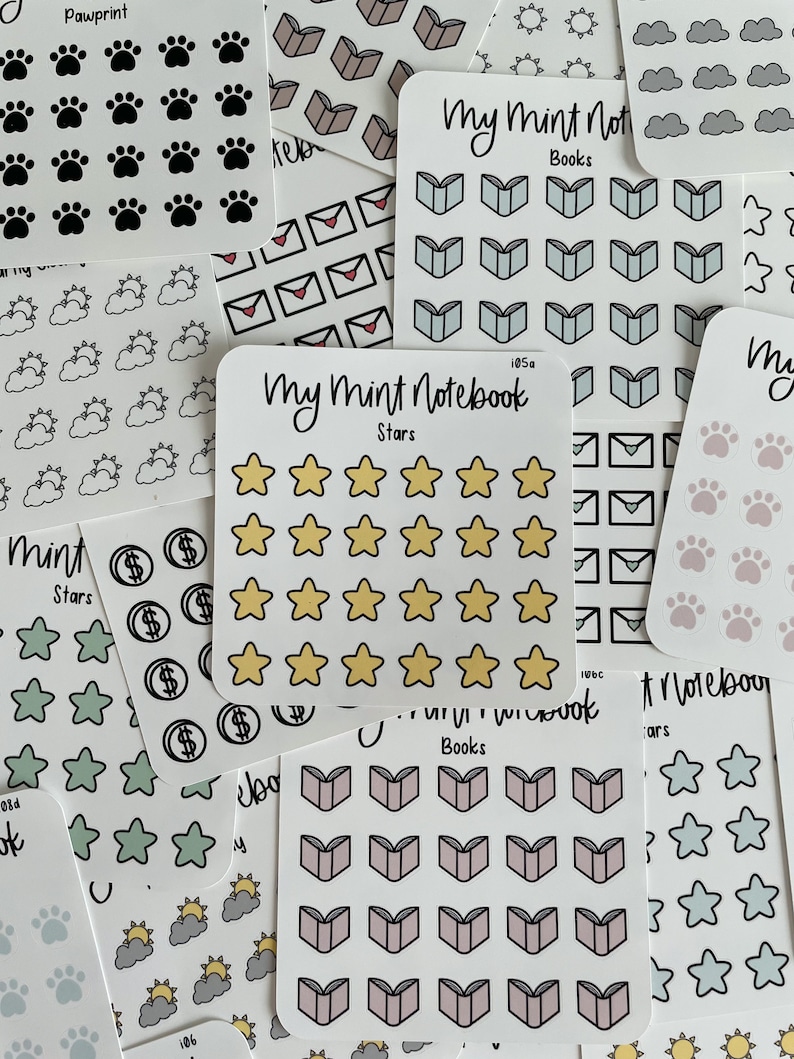 Star Icons - Minimalist Hand Drawn Stickers for Planner, Journal ...