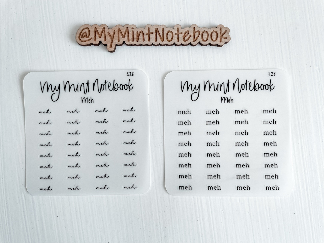Meh Script Minimalist Handwritten Petite Stickers for Planner, Journal ...