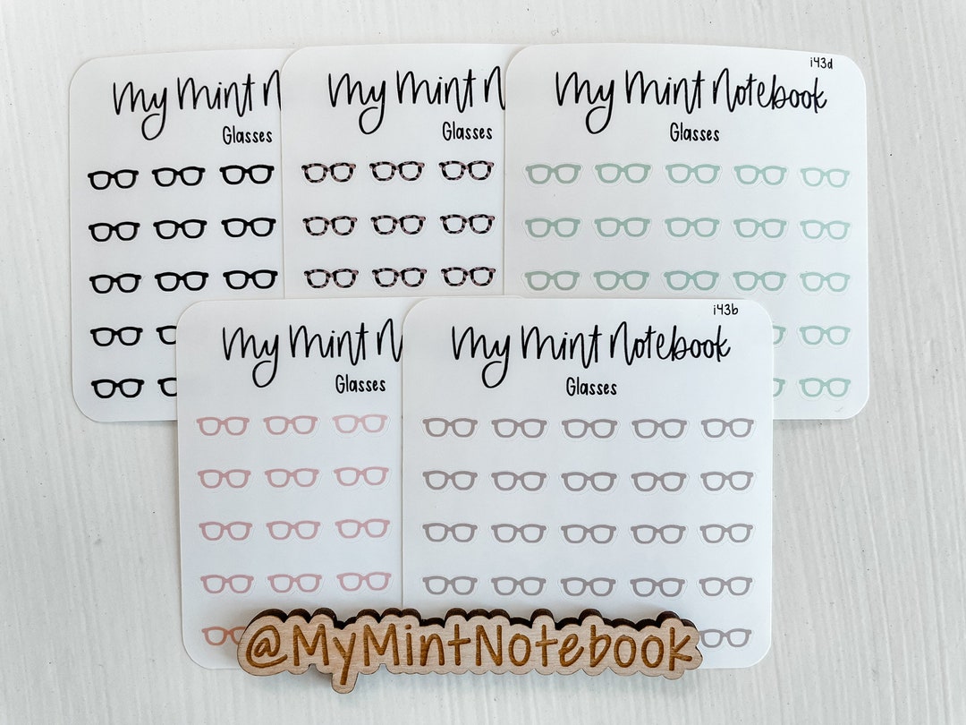 Glasses Icons - Minimalist Hand Drawn Stickers for Planner, Journal ...