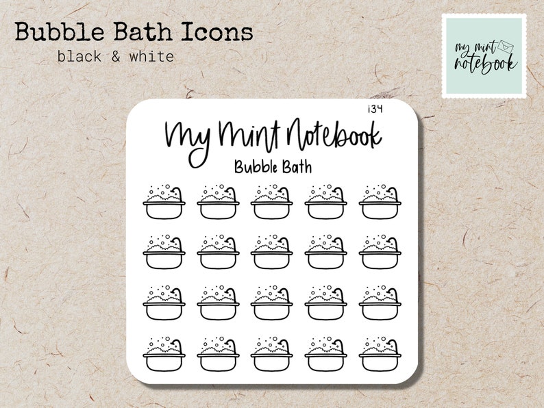 Bubble Bath Icons Minimalist Hand Drawn Stickers for - Etsy