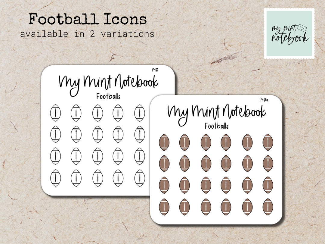Football Icons - Minimalist Hand Drawn Stickers for Planner, Journal ...