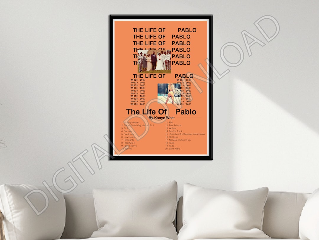 Kanye West the Life of Pablo Album Cover, Wall Art, Home Decor, Modern ...