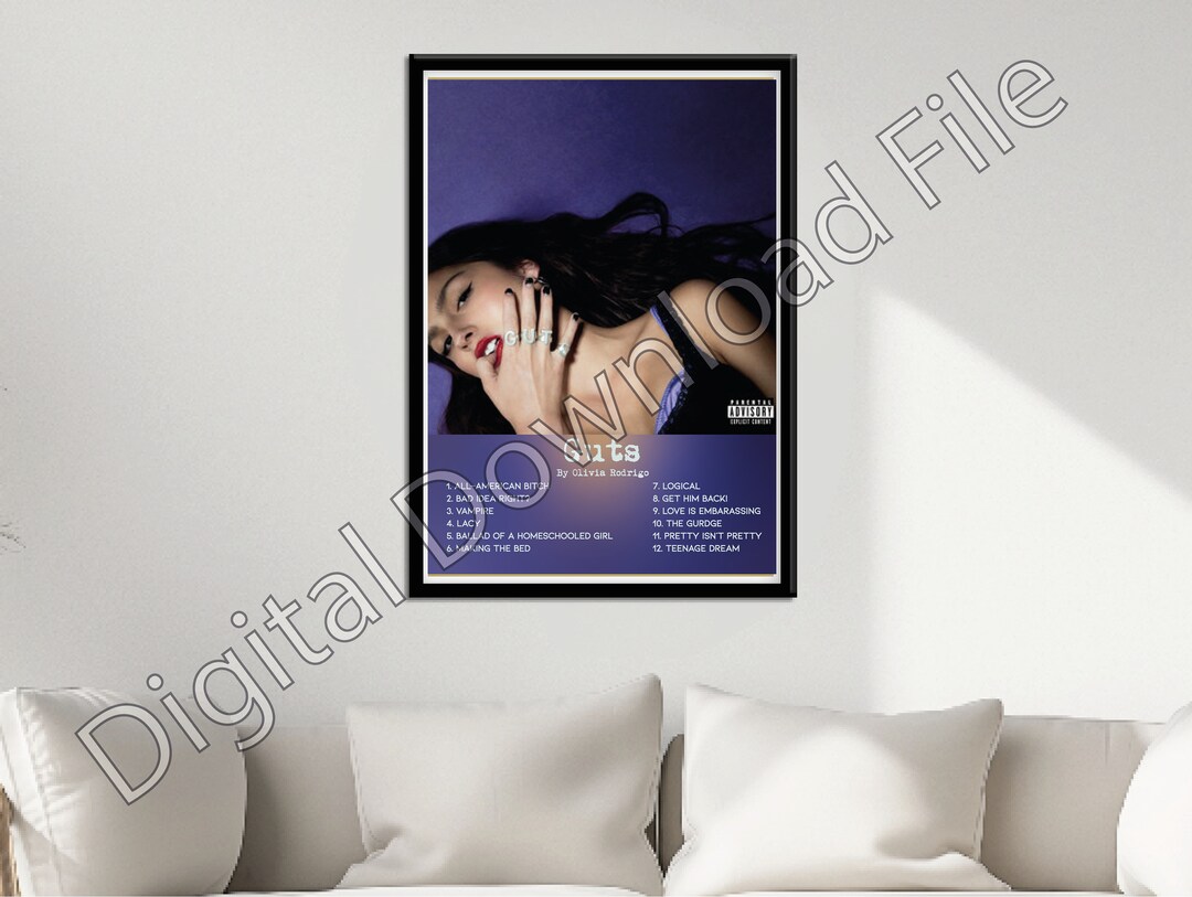 Olivia Rodrigo Guts Album Cover, Wall Art, Home Decor, Modern Art ...