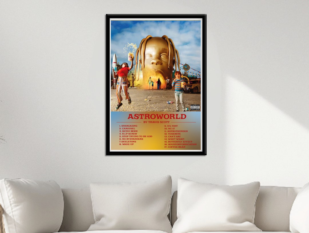 Travis Scott Astroworld Album Cover, Wall Art, Bedroom Poster, Music ...