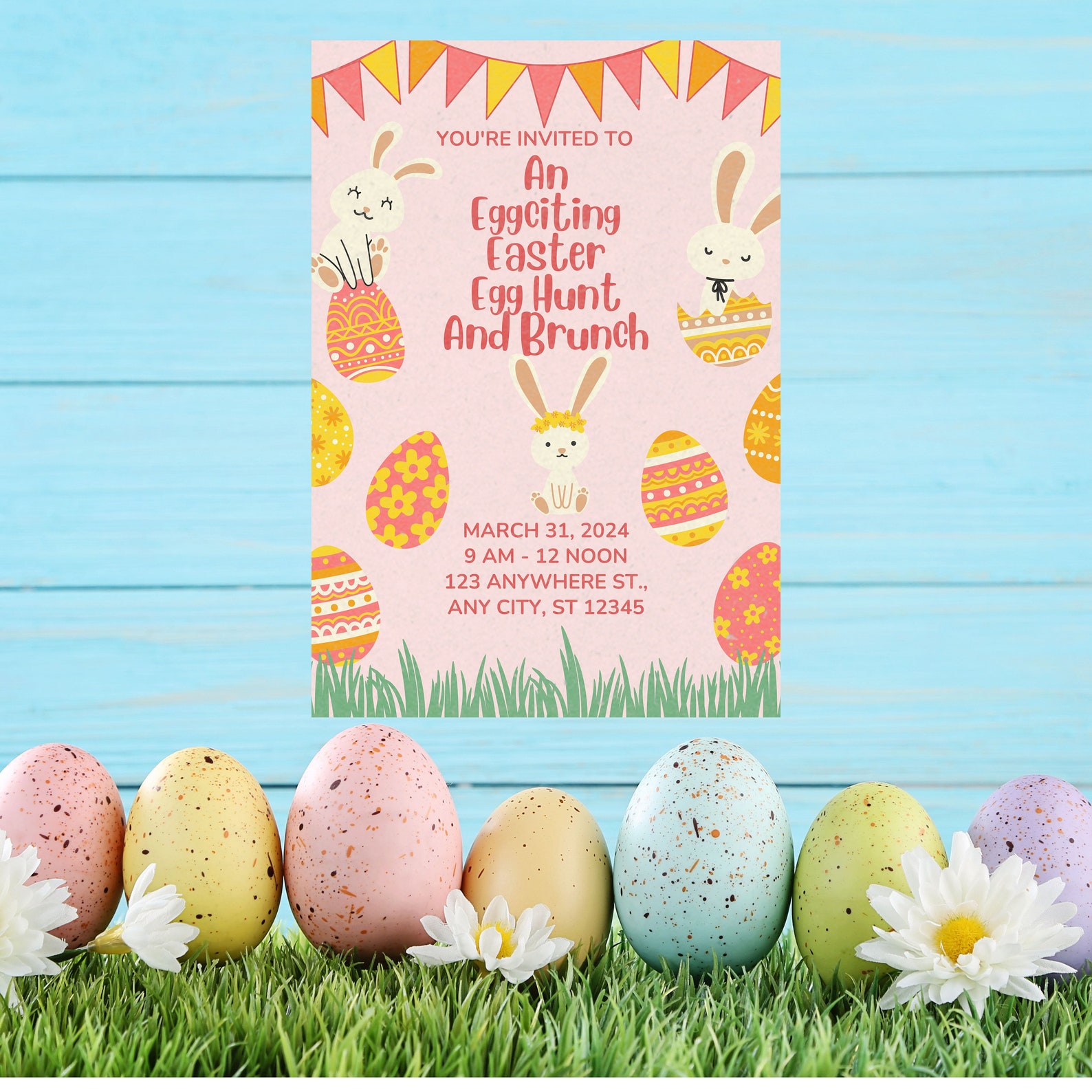 Easter Party Invite, Easter Brunch Invite, Easter Brunch Invitation ...