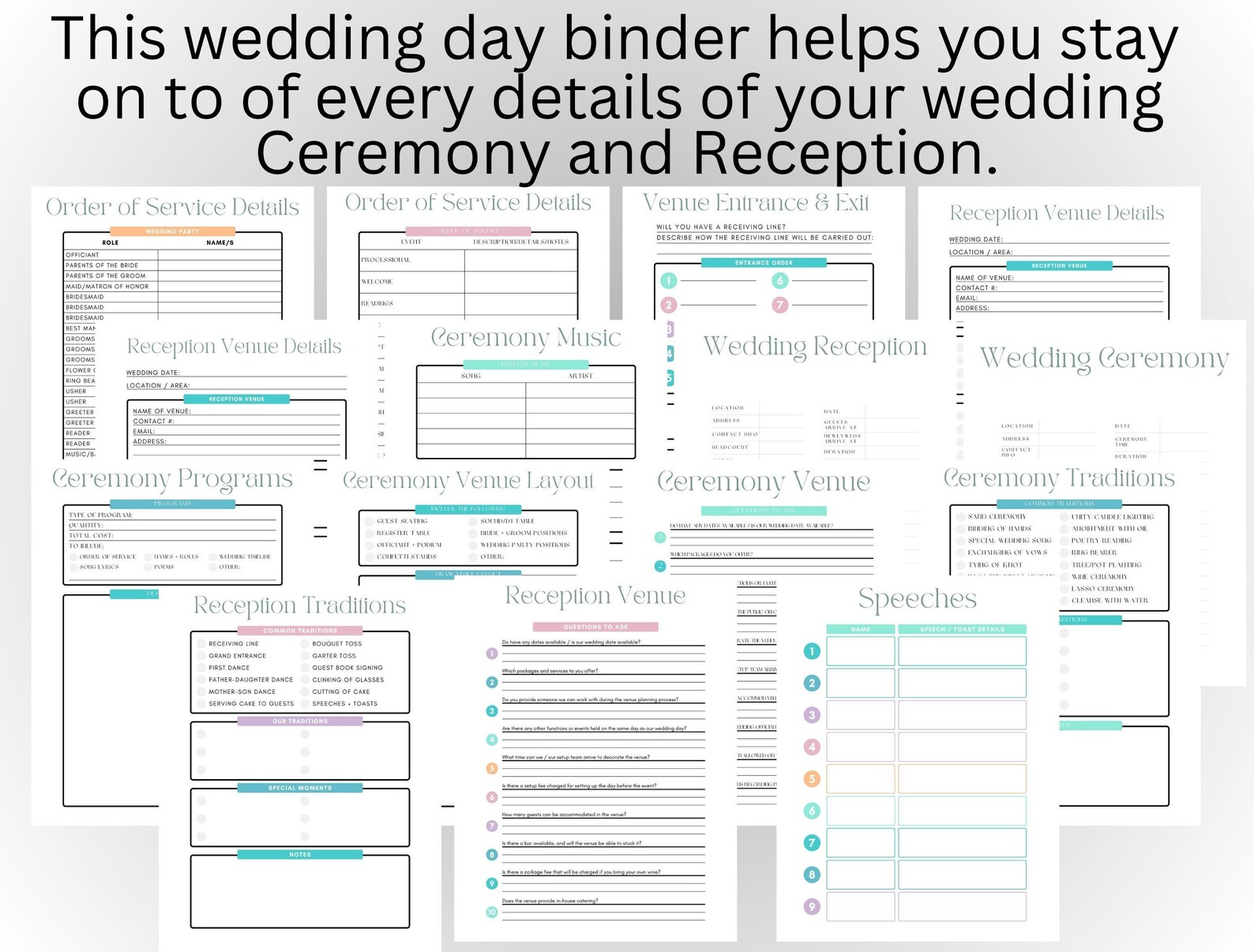 Ultimate Wedding Binder, Edit in Canva, Wedding Itinerary, Instant ...
