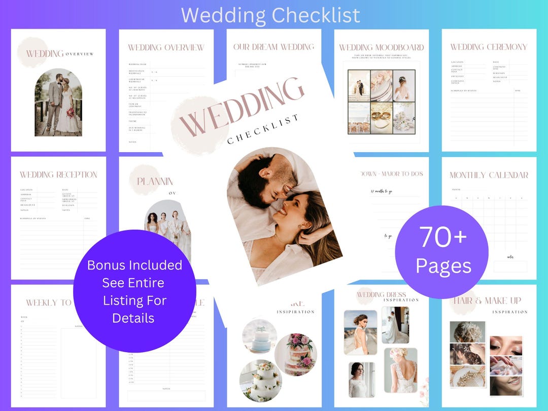 Ultimate Wedding Checklist, Edit in Canva, Wedding Itinerary, Instant ...