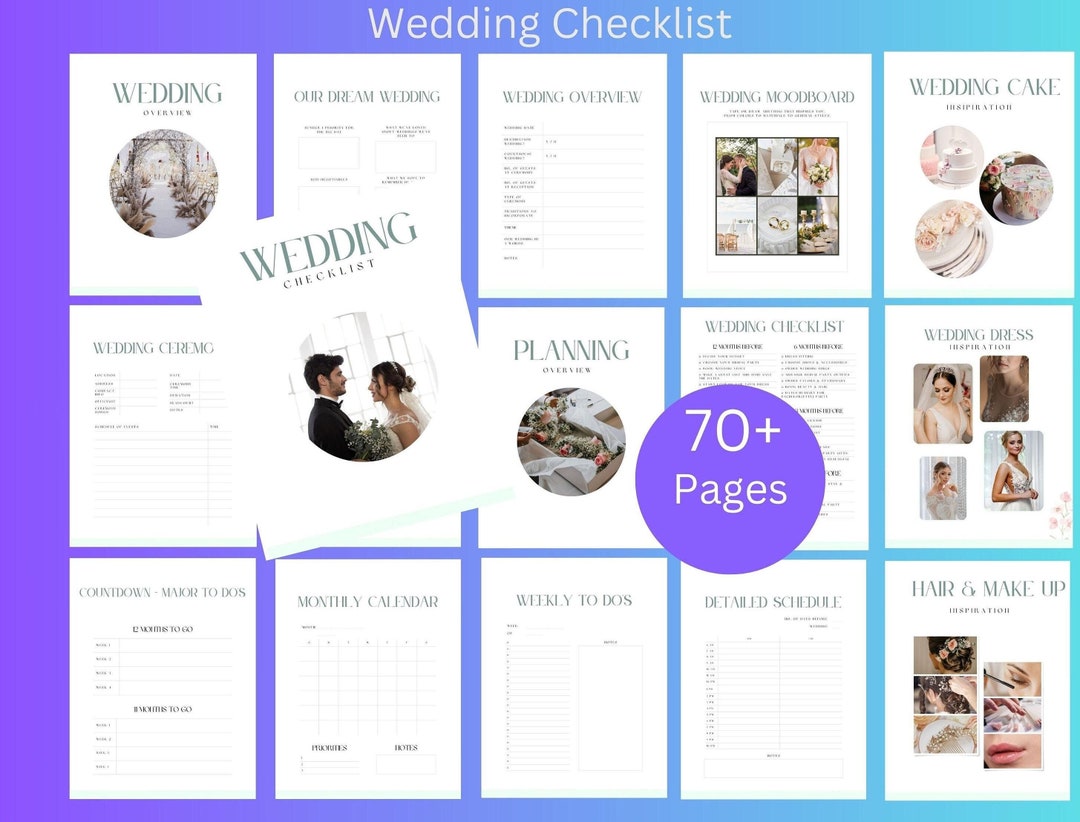 The Ultimate Wedding Checklist Template, Edit in Canva, Wedding ...