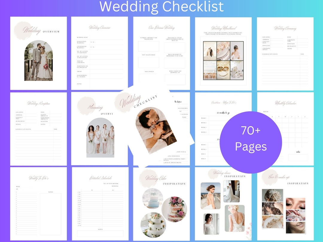 Ultimate Wedding Checklist Canva Wedding Planner Template Wedding ...