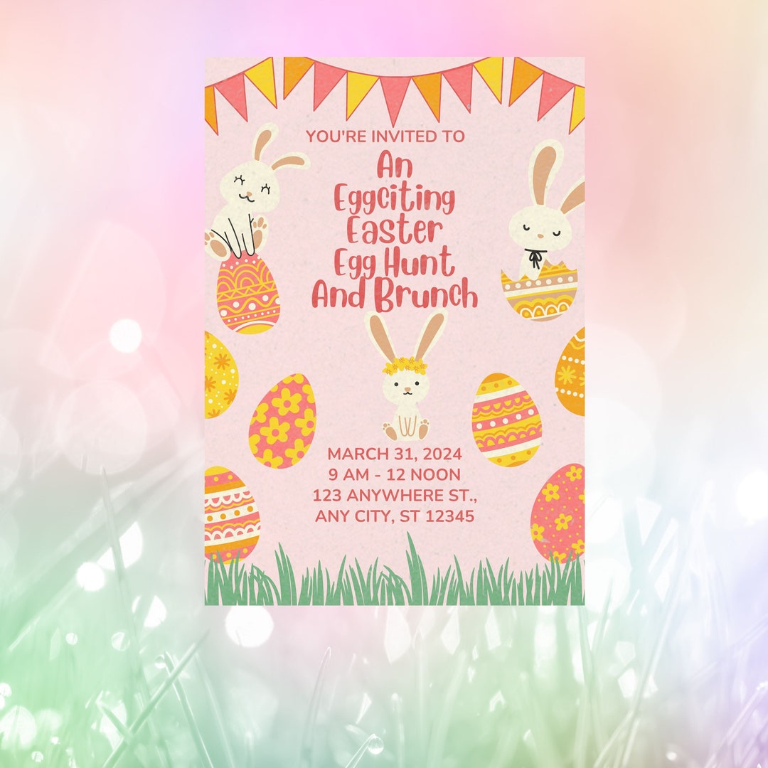 Easter Party Invite, Easter Brunch Invite, Easter Brunch Invitation ...