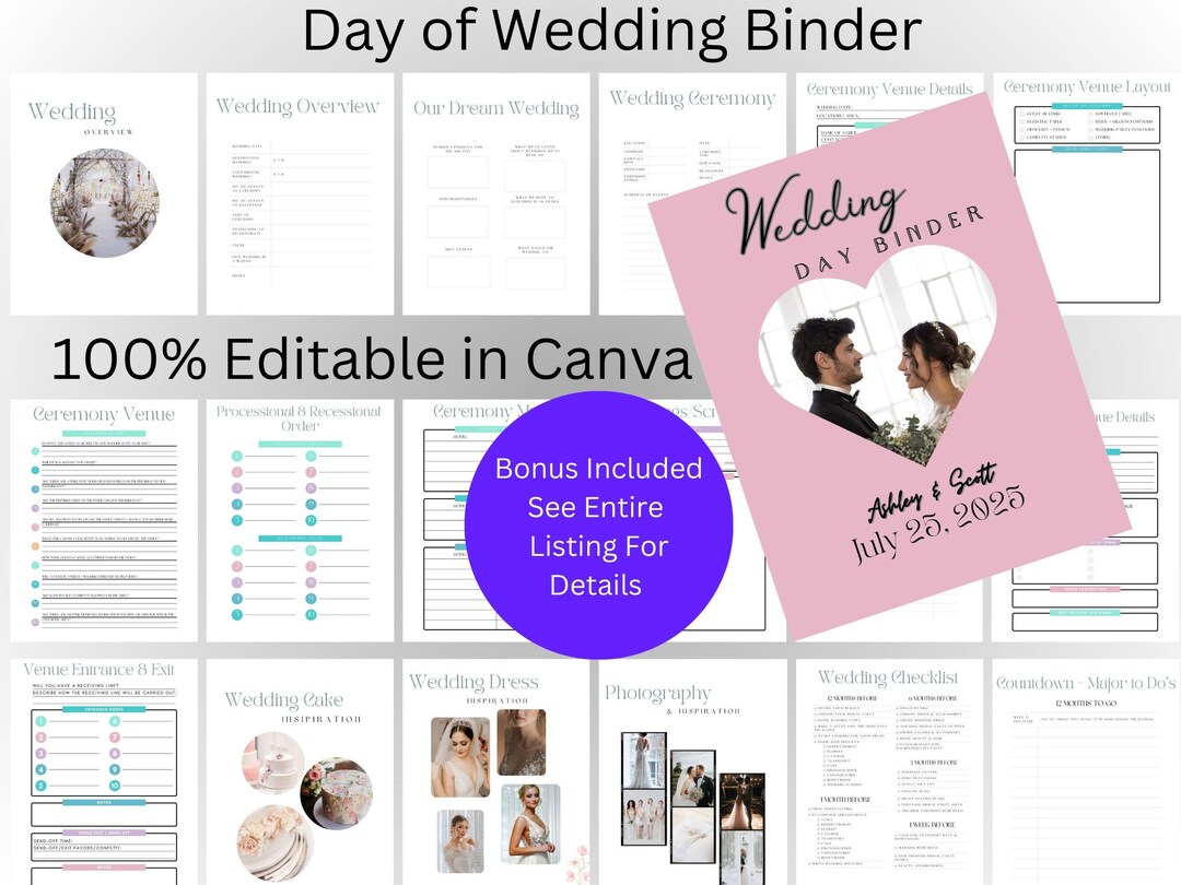 Ultimate Wedding Day Binder Template, Wedding Binder, Wedding ...