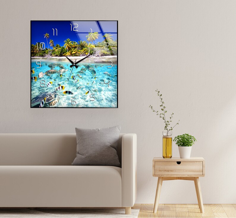 Aquarium Clocks for Wall Art-glass Wall Clock Unique-abstract - Etsy