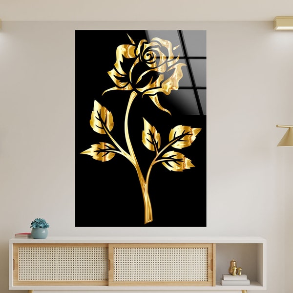 Tempered Glass Rose Wall Art - Etsy