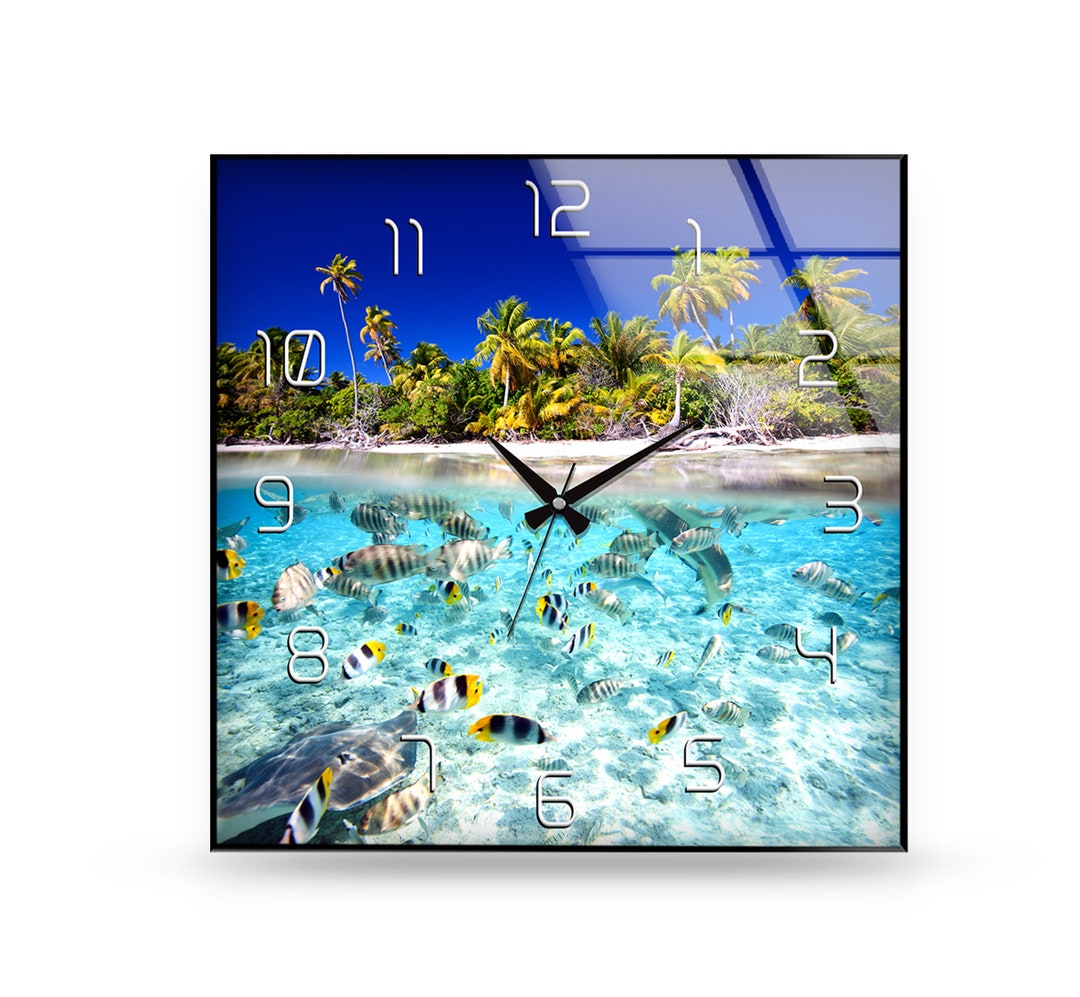 Aquarium Clocks for Wall Art-glass Wall Clock Unique-abstract - Etsy