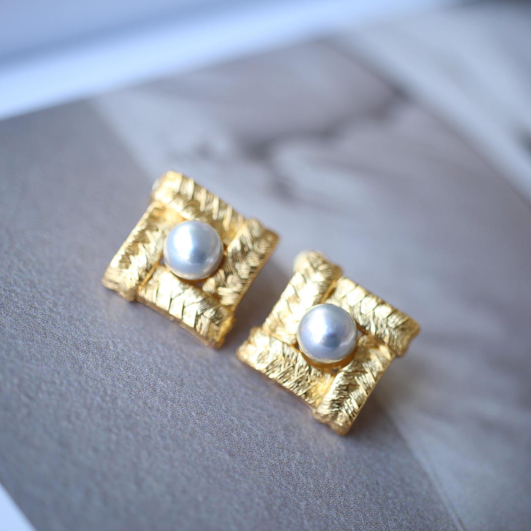 Genuine Seawater Akoya Pearl Stud Earrings Silver|statement Vintage 6mm ...