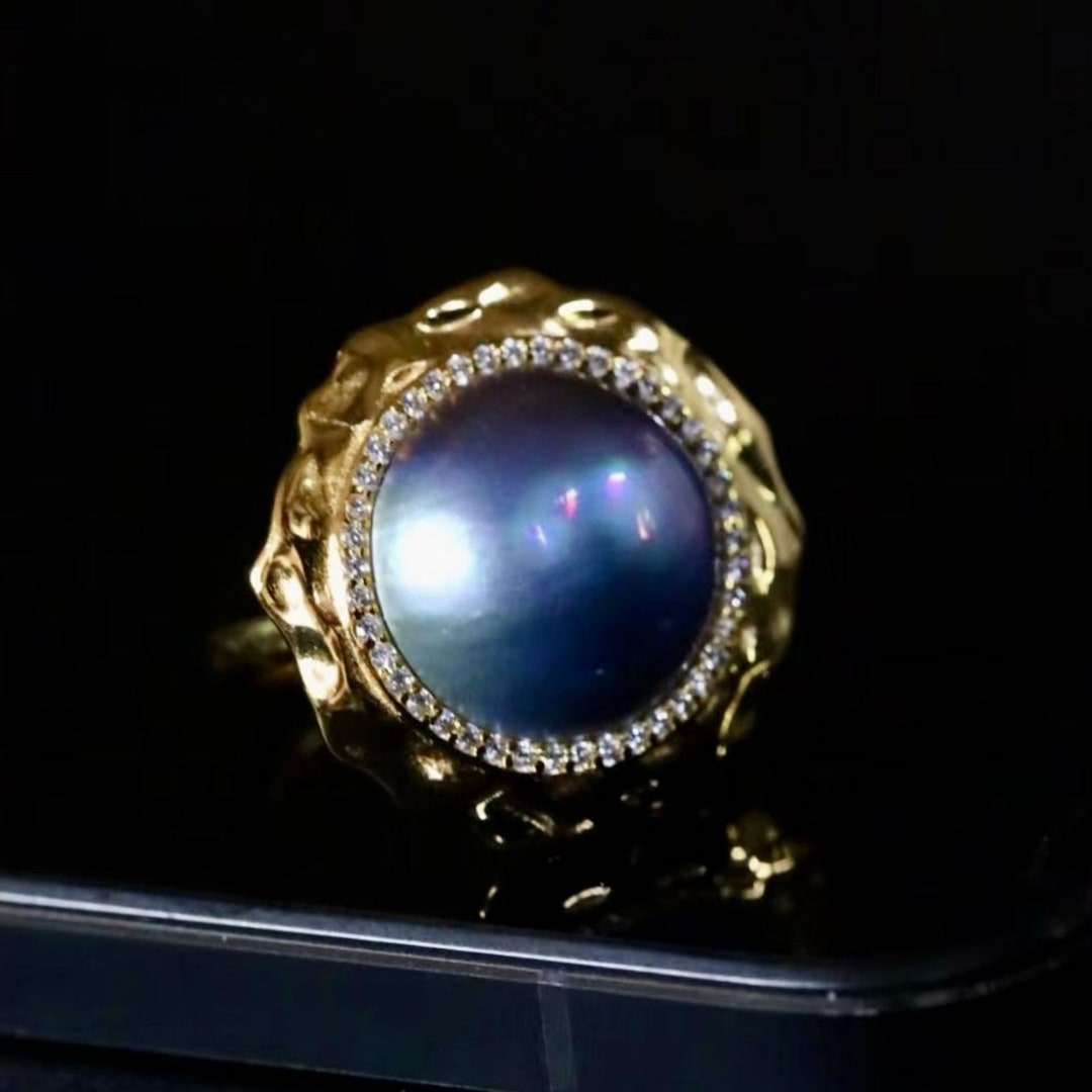 Genuine Mabe Pearl Ring S925 Silver Women|minimalist Simple Mabe Pearl ...