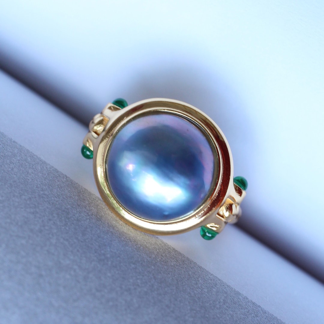 Genuine Mabe Pearl Ring S925 Silver|minimalist Simple Mabe Pearl ...