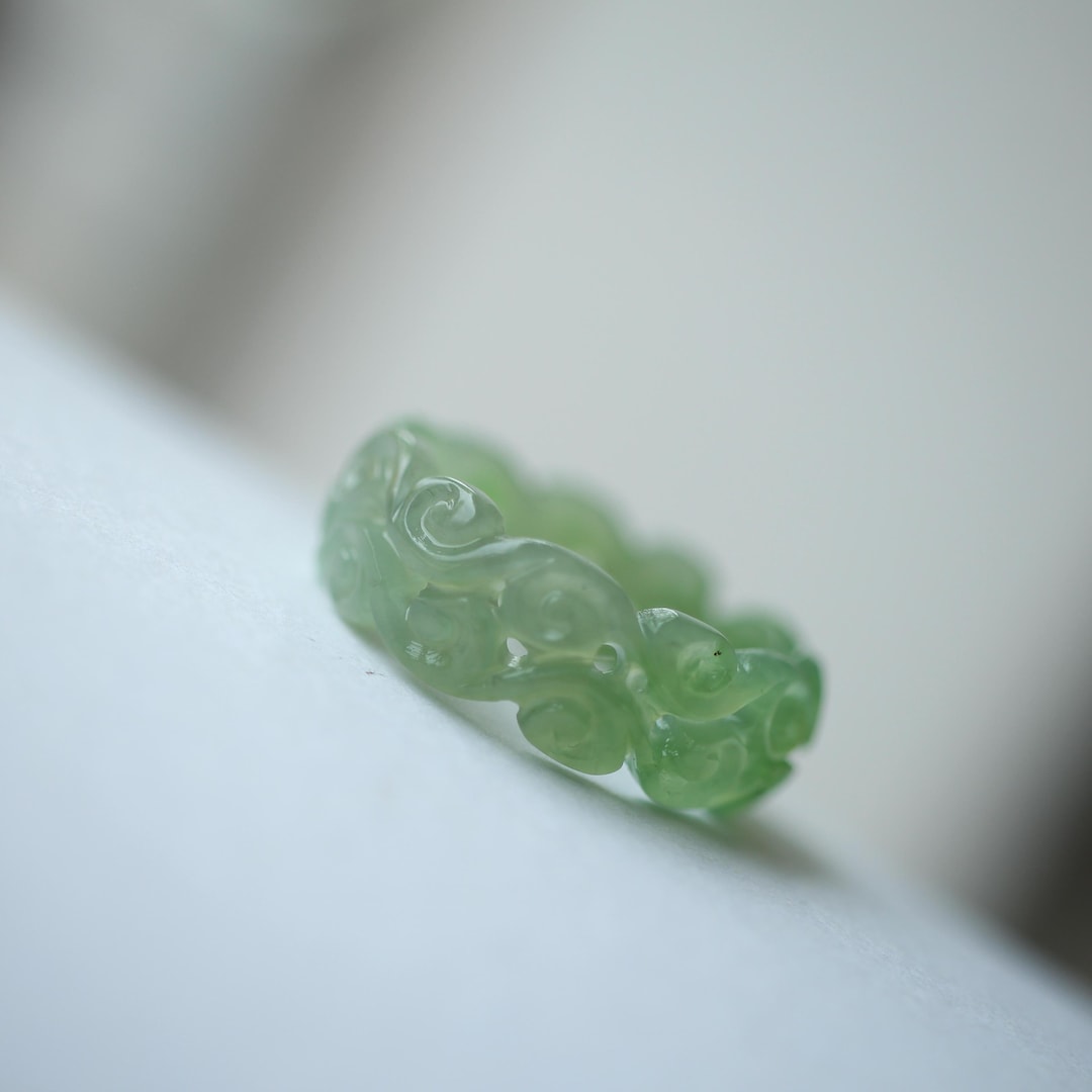 Authentic Icy Light Green Jade Ring Women|natural Jade Donuts Band Men ...