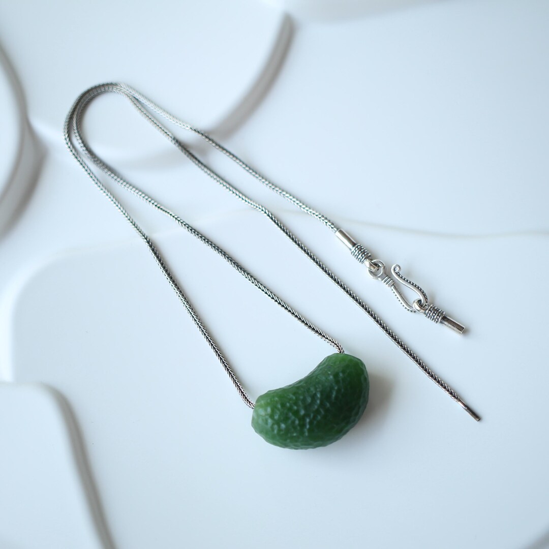Unique Carved Green Nephrite Jade Pendant|authentic Natural Art Deco ...