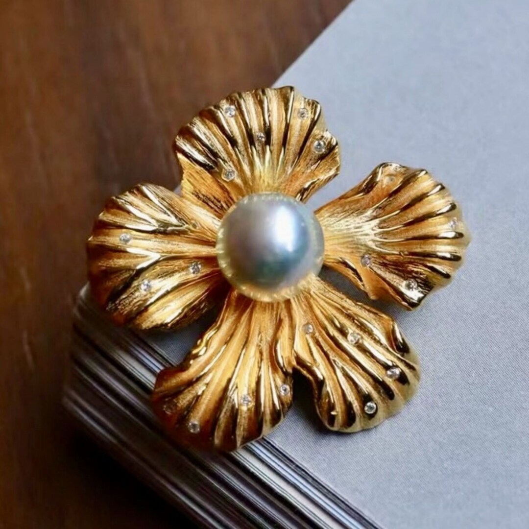 Unique Silver Brooch With Pearl for Women/vintage Petal Brooch ...