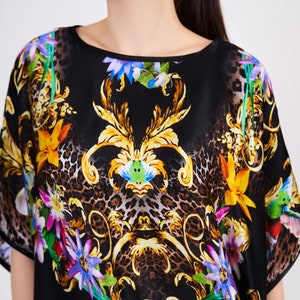 100 % Silk Morning Dressing Gown Woman, Birthday Gift ,luxury ...