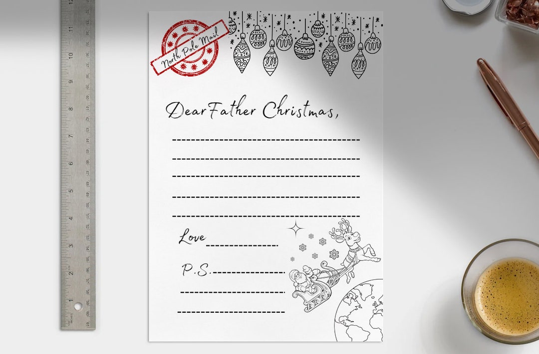 North Pole Mail Letter to Santa Father Christmas Present List - Etsy ...