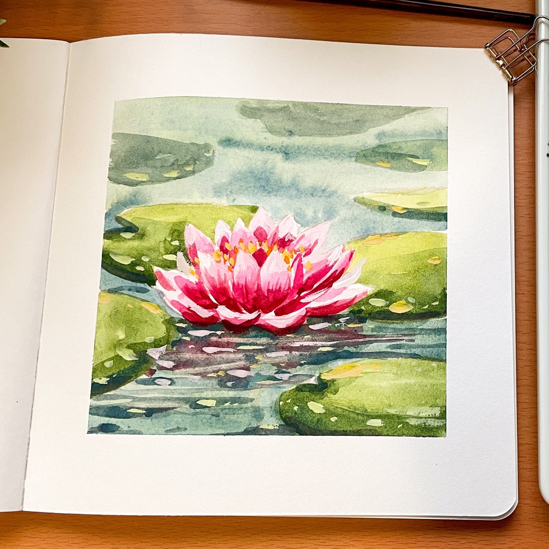 Water Lily Tutorial Step by Step Painting Downloadable PDF, Watercolour ...