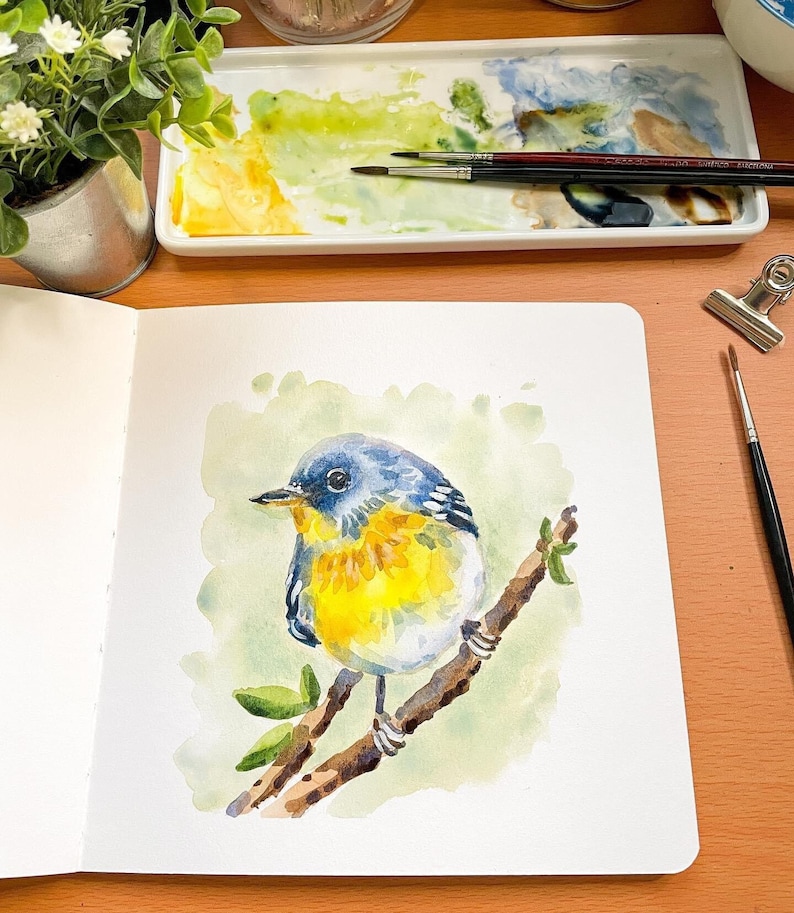 Watercolor Bird Tutorial Step by Step Painting Downloadable PDF, Easy ...