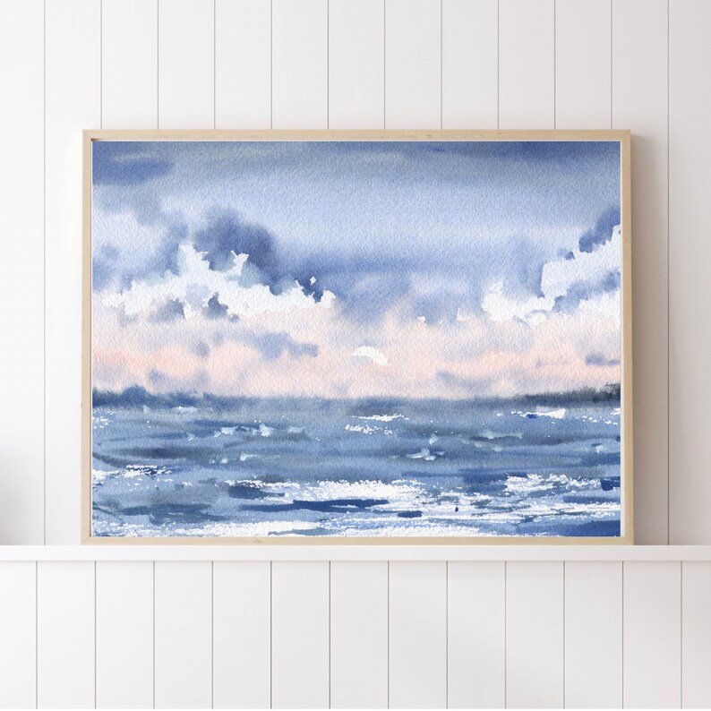 Ocean Printable Wall Art, Sea Watercolor Painting, Sea Wall Art ...