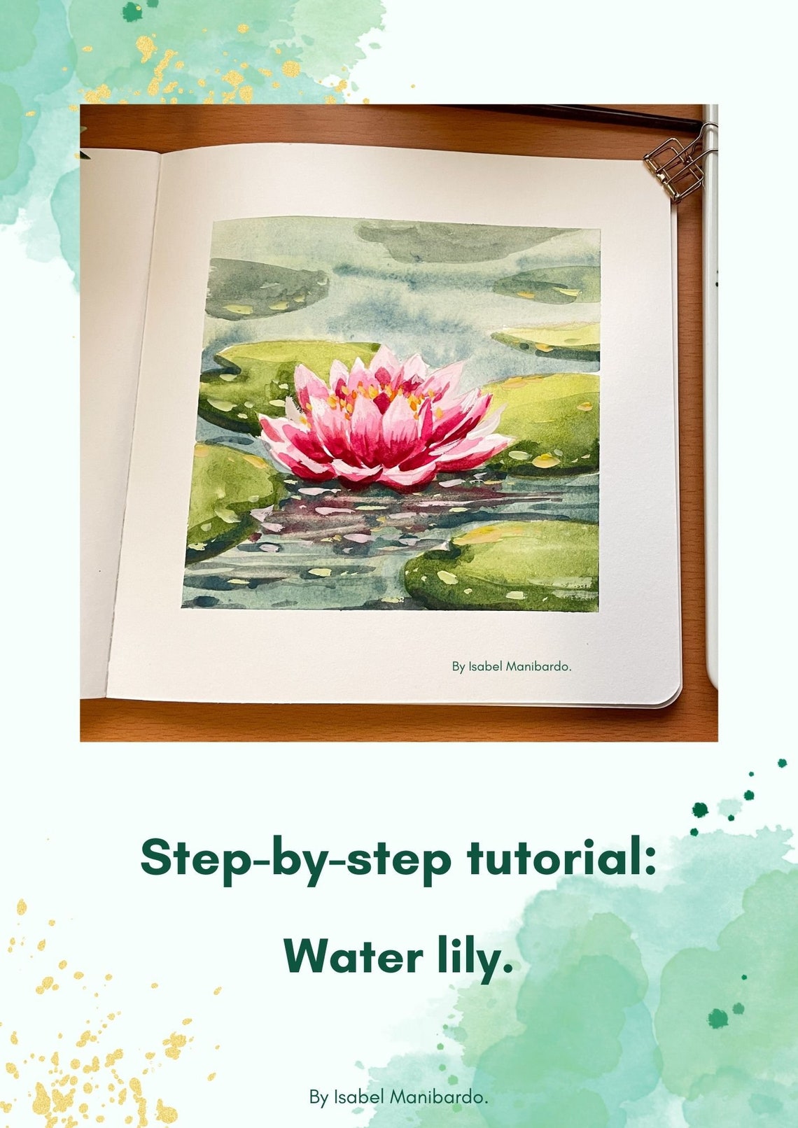 Water Lily Tutorial Step by Step Painting Downloadable PDF, Watercolour ...