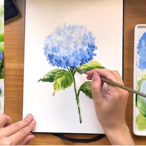 Hydrangea Tutorial Video Watercolour Flower Step by Step Painting ...