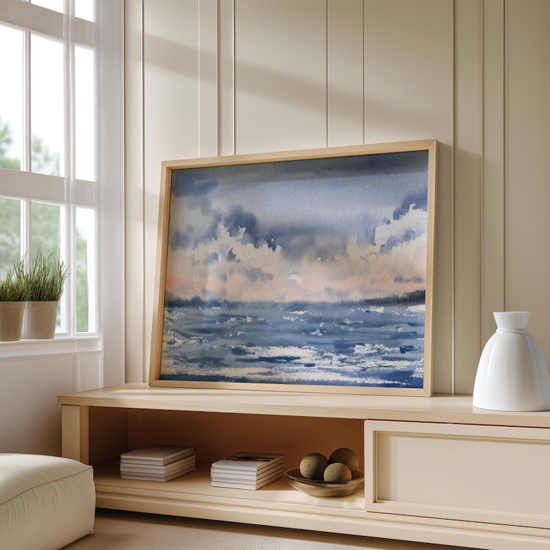 Ocean Printable Wall Art, Sea Watercolor Painting, Sea Wall Art ...