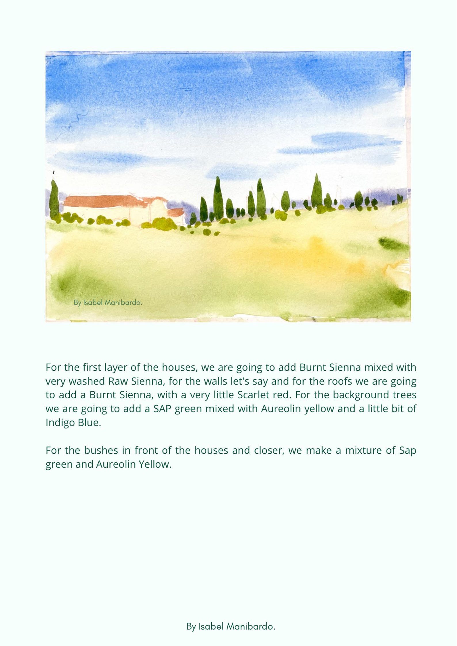 Tuscany, Italy Landscape Tutorial, Step by Step Painting Downloadable ...