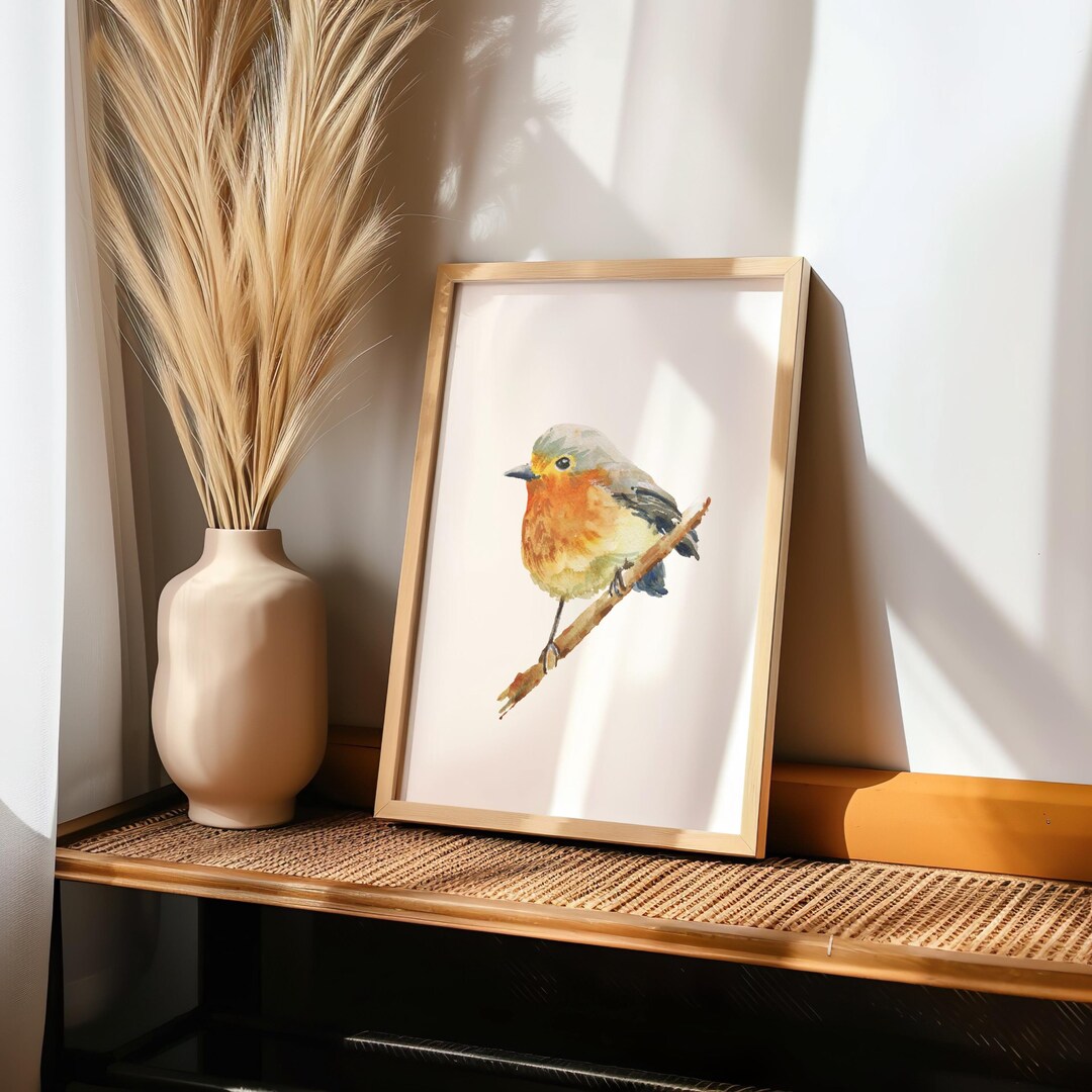 Robin Printable Art, Little Bird Art, Digital Download, Robin Print ...
