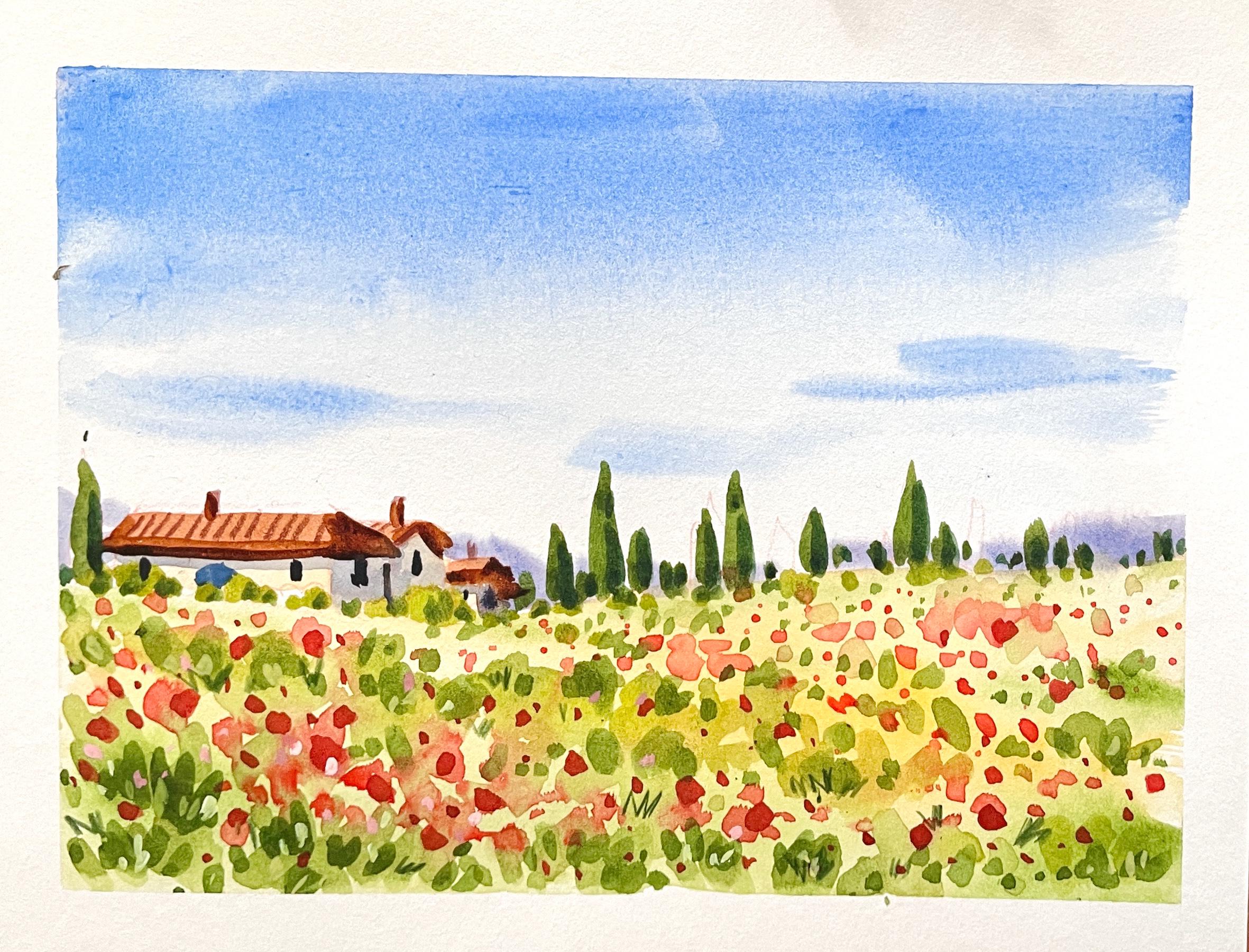 Tuscany, Italy Landscape Tutorial, Step by Step Painting Downloadable ...