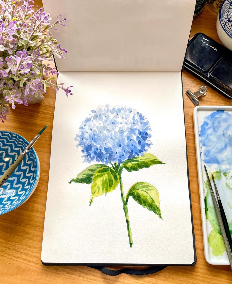 Hydrangea Tutorial Video Watercolour Flower Step by Step Painting ...