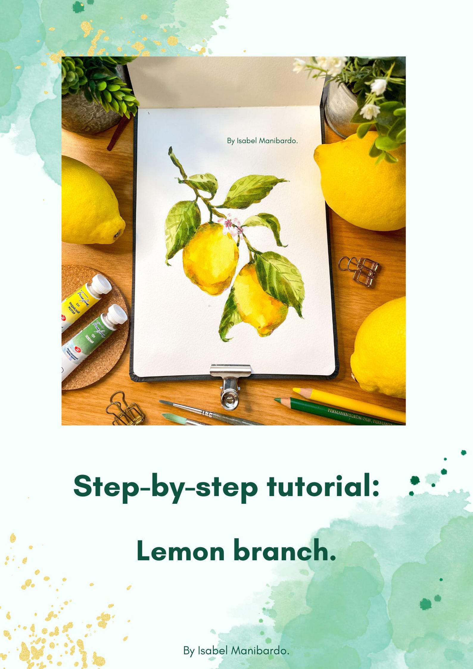 Lemons Tutorial Step by Step Painting Downloadable PDF, Beginner’s ...