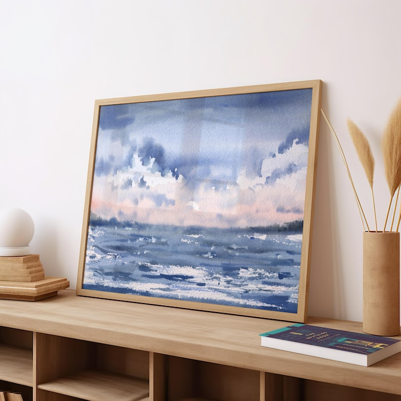Ocean Printable Wall Art, Sea Watercolor Painting, Sea Wall Art ...