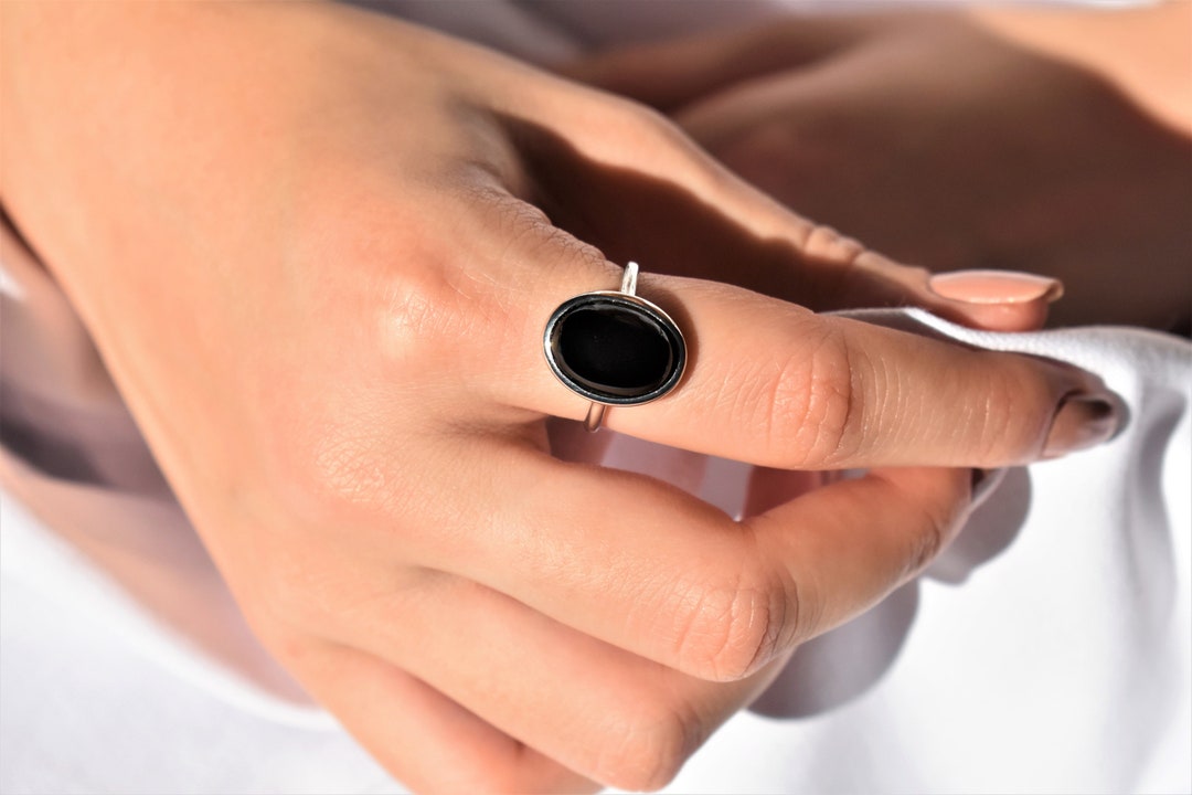 Black Onyx Ring, Women's Onyx Ring, Onyx Ring, Onyx Engagement Ring ...