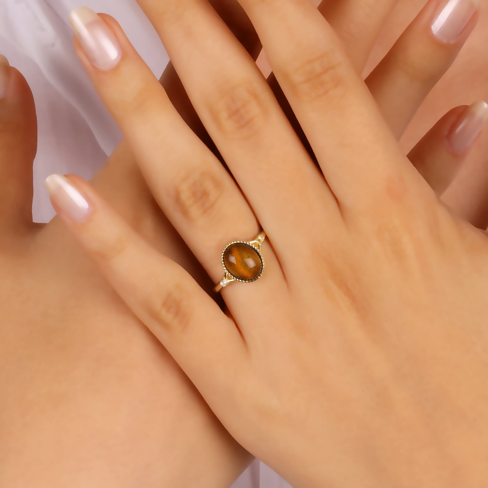 Tiger Eye Statement Ring, Brown Stone Ring, Minimalist Ring, Tiger Eye ...