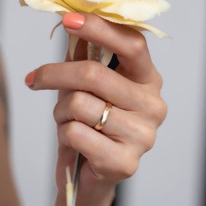 14k Gold 1mm-2mm-3mm-4mm-5mm-6mm Thin Wedding Bands Minimalist Wedding ...